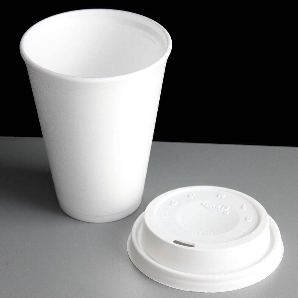 10oz Polystyrene Cup Domed Sip Through Lid