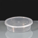 8oz Clear Round Microwavable Plastic Containers & Lid
