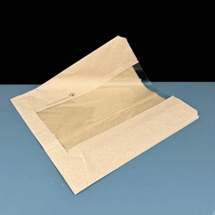 215 x 215 Medium Kraft Windowed Compostable Paper Bag