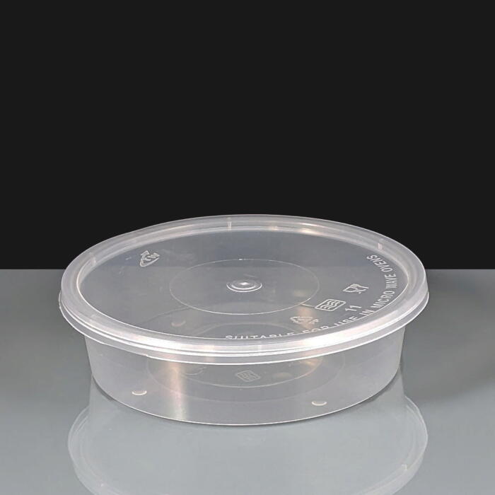 8oz Clear Round Microwavable Plastic Containers & Lid