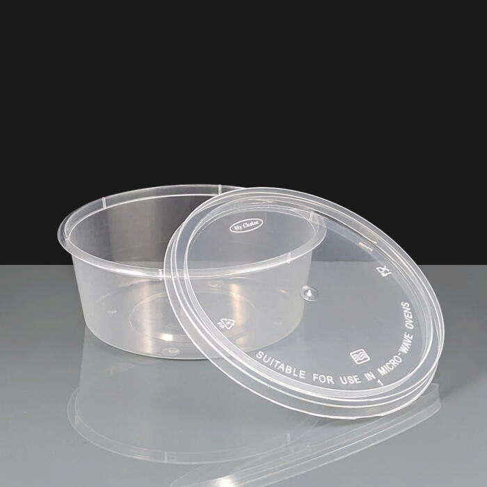 12oz Clear Round Microwavable Plastic Containers & Lid