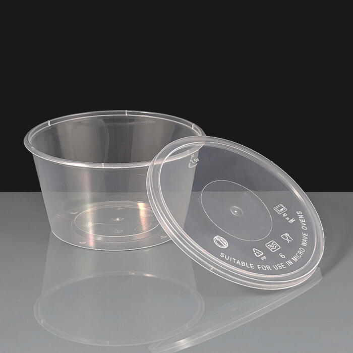 16oz Clear Round Microwavable Plastic Containers & Lid