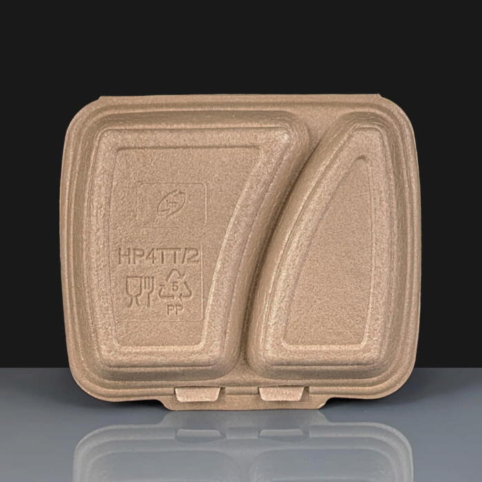 KP Infinity 2 Compartment Brown Meal Food Boxes