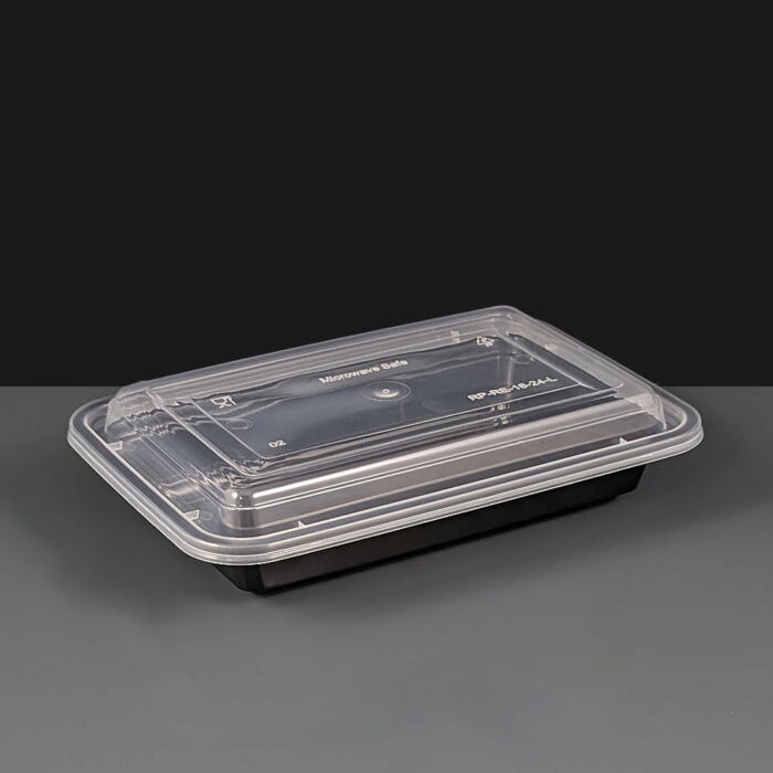 Take Away Food Packaging 16oz Black Base and Clear Lid