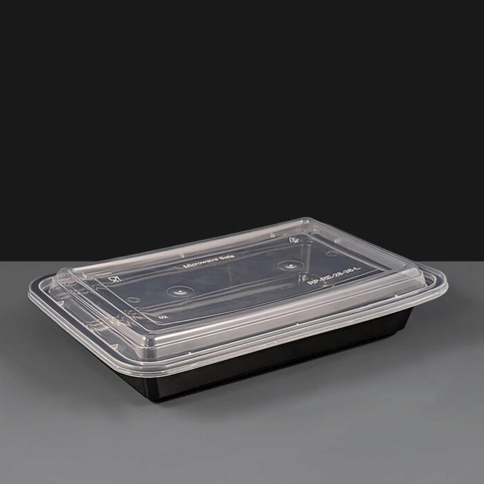 Take Away Food Packaging 28oz Black Base and Clear Lid