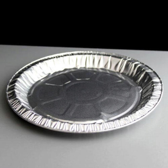 Shallow Round Foil Pie Plate with Rolled Edge
