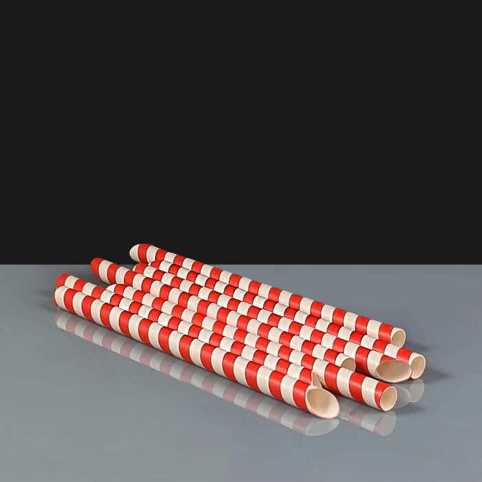 Red and White Striped Paper Bubble Tea Straw 12mm