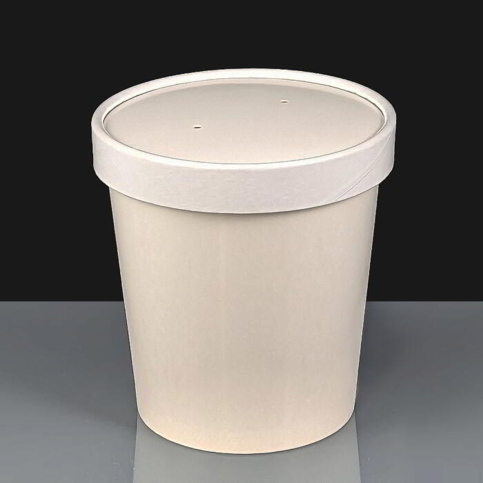 White 16oz Heavy Duty Paper Soup Containers | Optional Lids