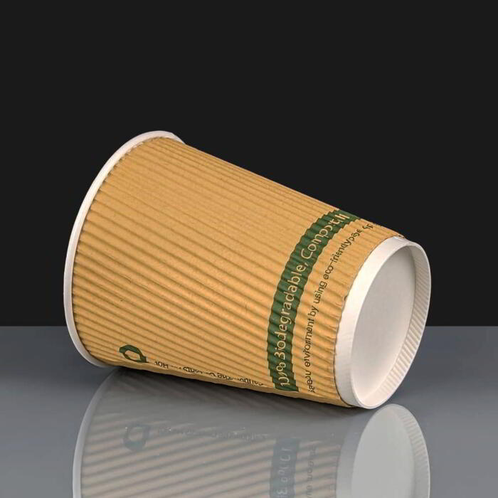 12oz Aqueous Triple Ripple Compostable Coffee Cups