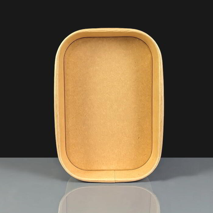 500cc Rectangular Kraft Salad Bowl | Optional Lids