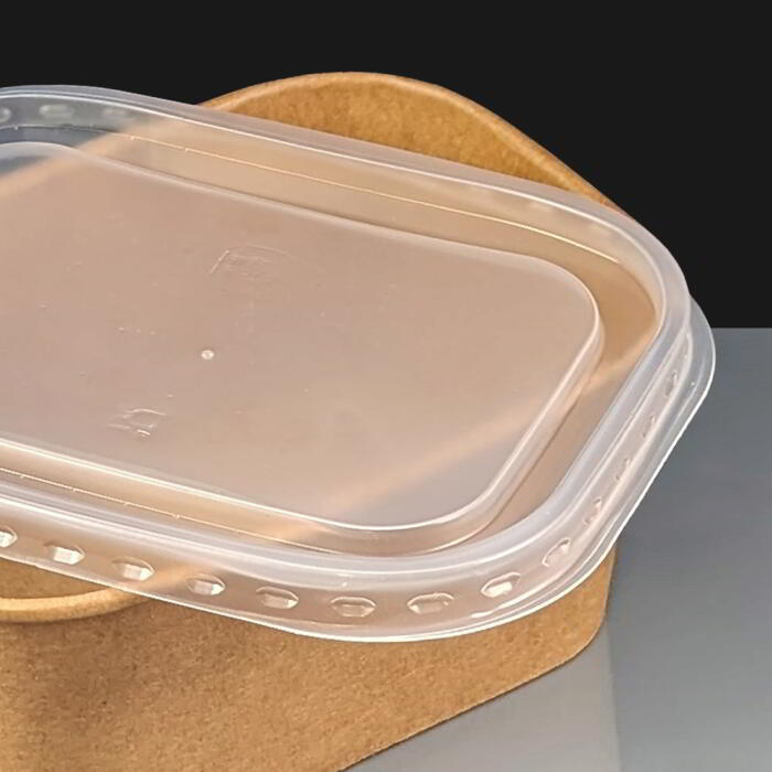 Clear PlP Lid for Kraft Rectangular Hot Food Containers