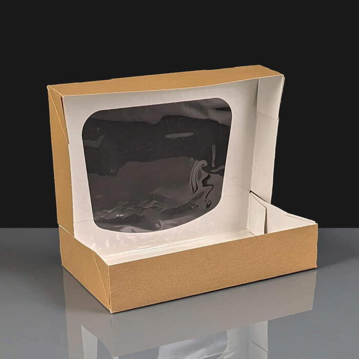 Kraft Cake Box With Window 8 x 5 x 3 (100)