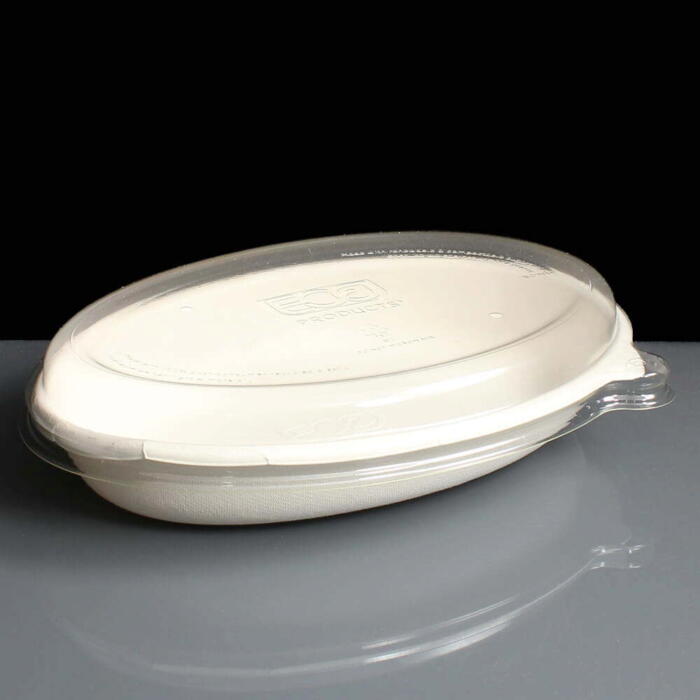 32oz Oval Compostable Bagasse Take Away Containers