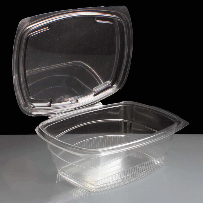 Anson Fresco 1000cc Clear Plastic Hinged Salad Containers