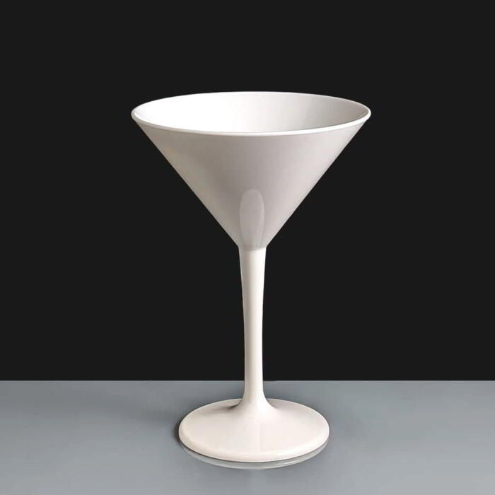 BBP097 White Polycarbonate Plastic Martini Glasses