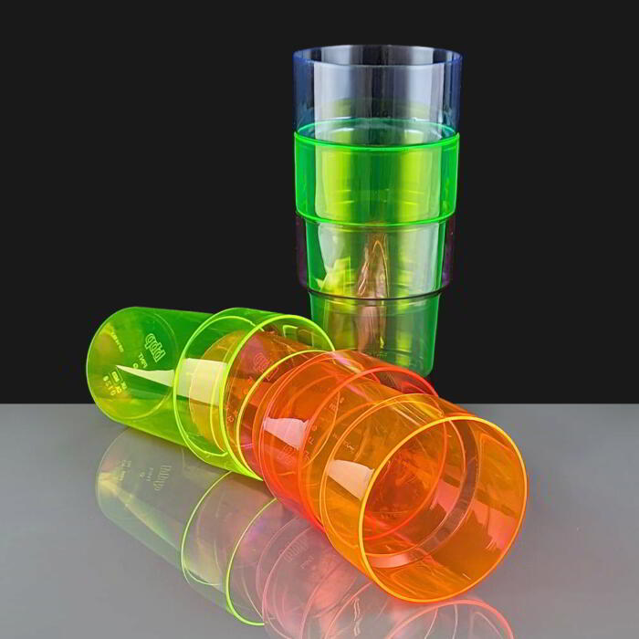 Reusable plastic coloured pint glasses