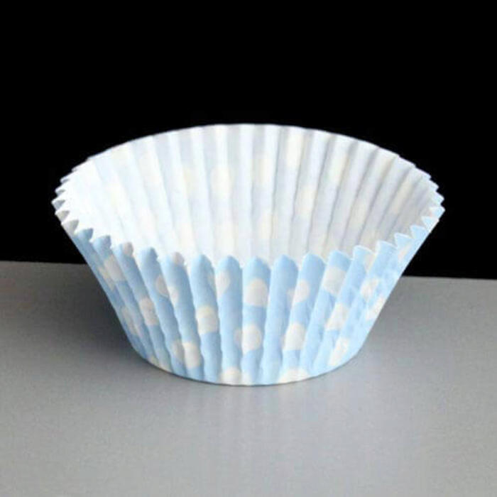 Pale Blue Polka Dot Cupcake Cases (180)