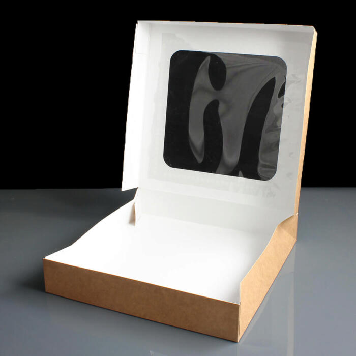 Kraft Pie Cardboard Boxes with Window : Box of 200