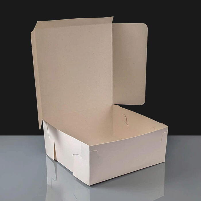 Folding White Card Cake Box 7 x 7 x 3 (250)