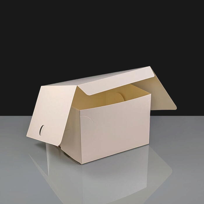 White Extra Deep Square 6 x 6 x 4 Folding Cake Boxes