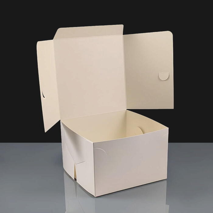 White Extra Deep Square 6 x 6 x 4 Folding Cake Boxes