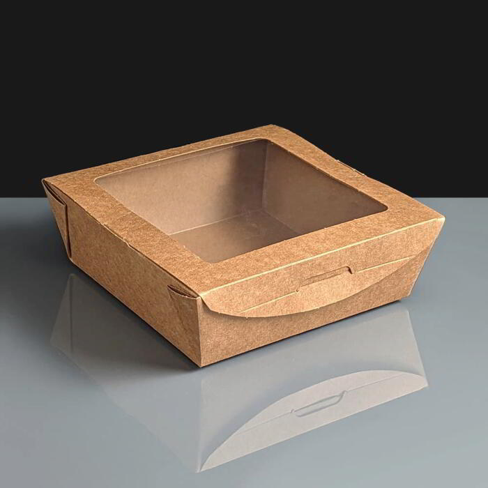 Compostable Windowed Salad Boxes Medium 23oz / 650ml