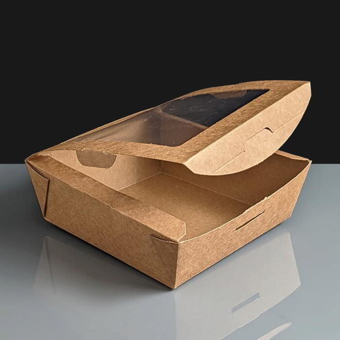 Compostable Windowed Salad Boxes Medium 23oz / 650ml