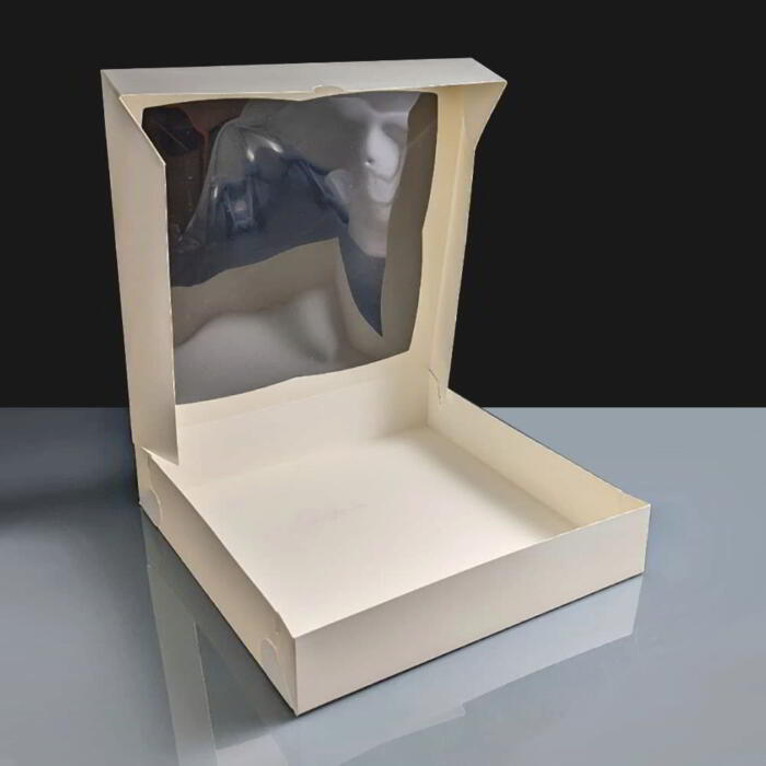 White Cake Box With Window 10 x 10 x 2 (100)