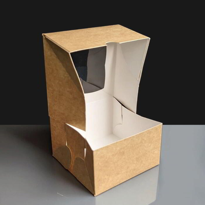 Kraft Cake Box With Window 5 x 5 x 3 (100)