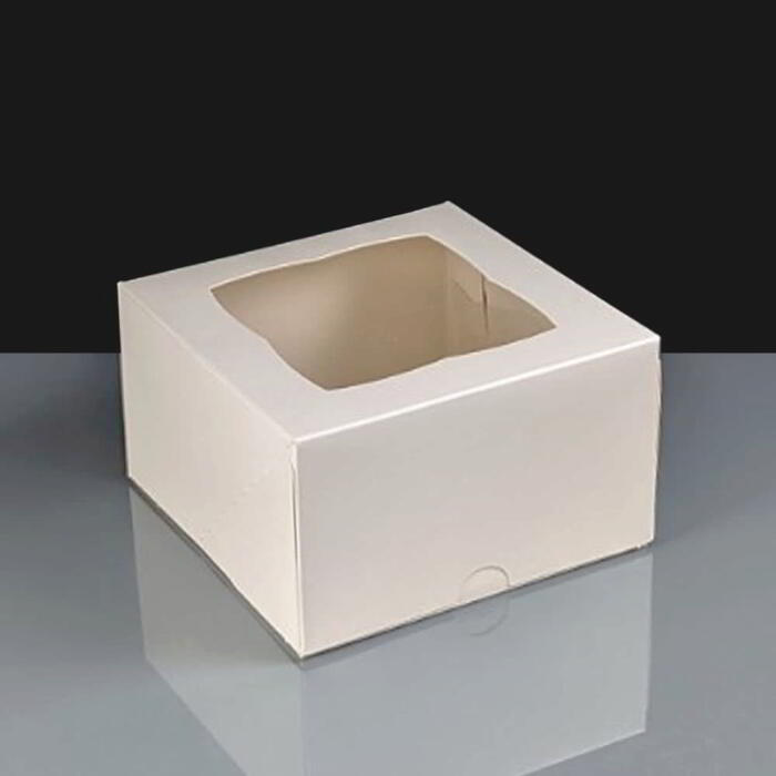 White Cake Box With Window 5 x 5 x 3 (100)