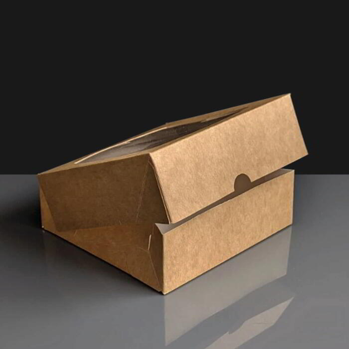 Kraft Cake Box With Window 6 x 6 x 2 (100)