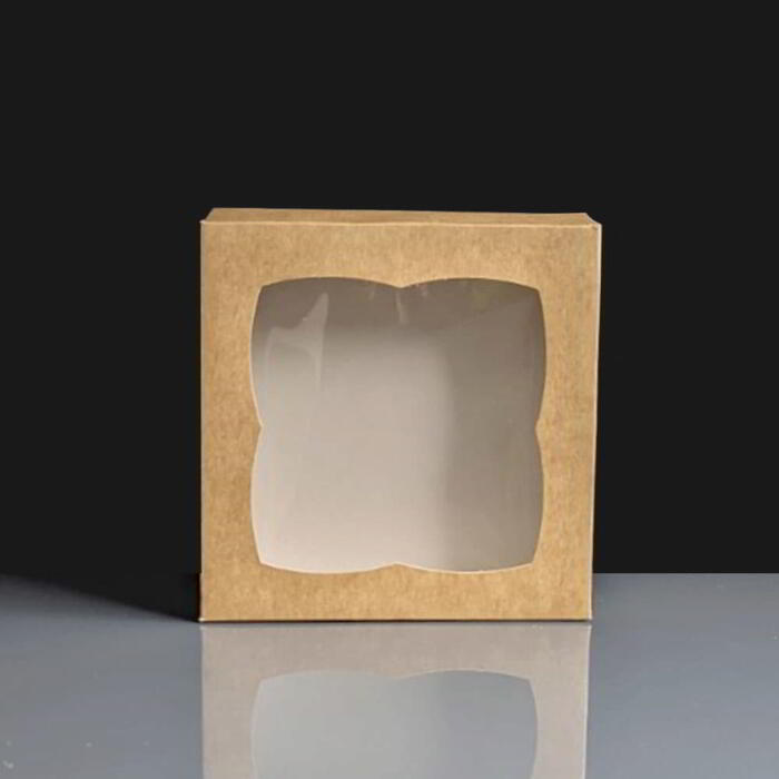 Kraft Cake Box With Window 6 x 6 x 2 (100)