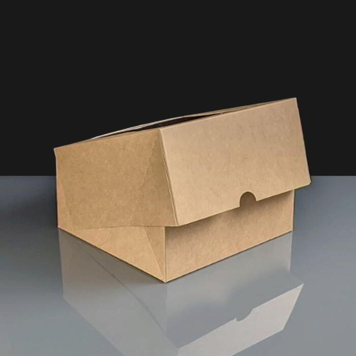 Kraft Cake Box With Window 6 x 6 x 3 (100)