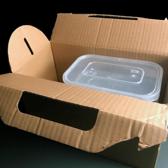 Large Corrugated Carry Box / Handled Lunch Box