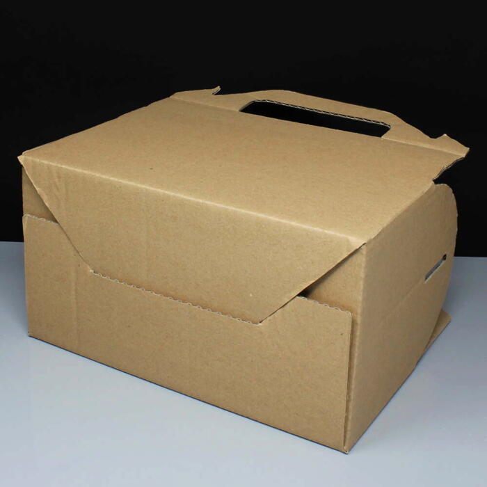 Small Corrugated Card Carry Box / Handled Lunch Box