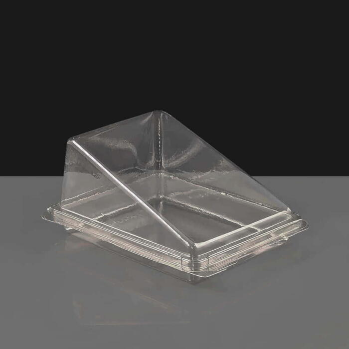 Clear Plastic Hingled Single Cake Wedge Box