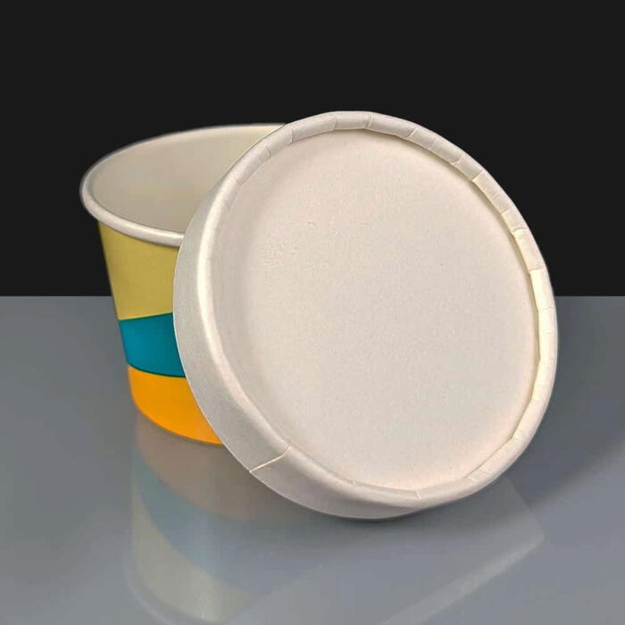 Paper Lid for 4oz Paper Ice Cream Container Go-Chill Design