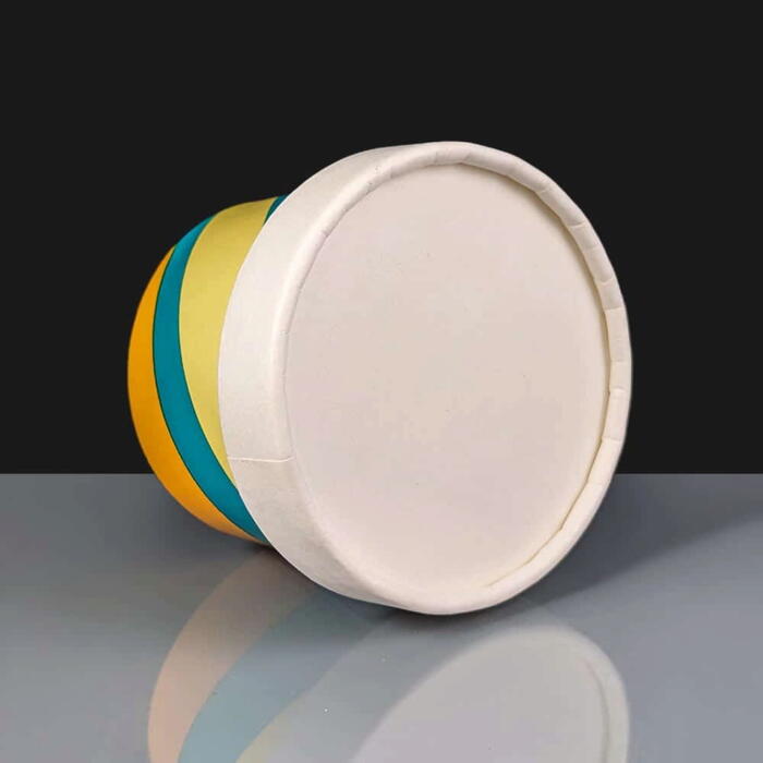 Paper Lid for 4oz Paper Ice Cream Container Go-Chill Design