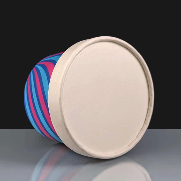 Paper Lid for 8oz Paper Ice Cream Container Go-Chill Design