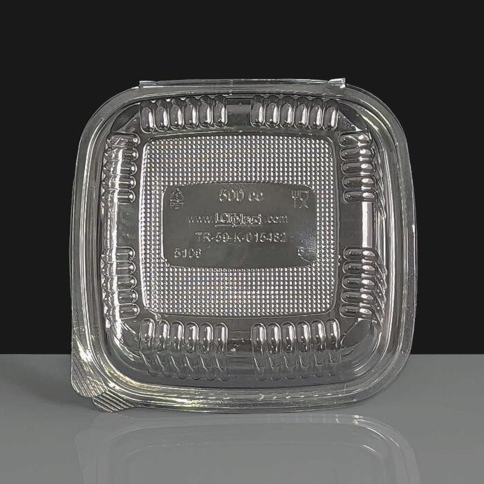 500cc Square Clear Plastic Hinged Salad Containers