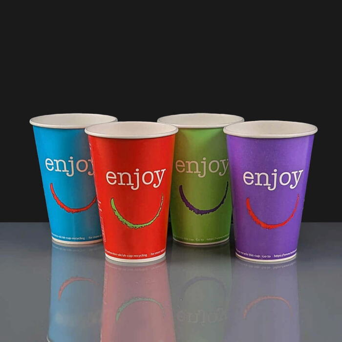 16oz Enjoy Cold Drink Paper Cup Mixed Colours