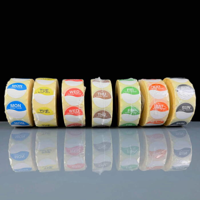 Daymark Permanent Day of the Week Catering Labels