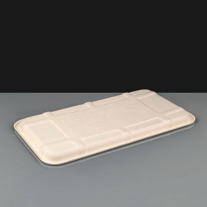 No. 10S White Shallow Compostable Bagasse Meat Tray