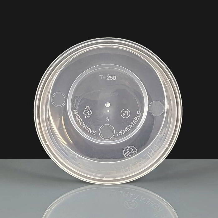 250ml Clear Round Microwavable Plastic Containers & Lid
