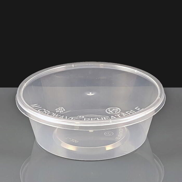 250ml Clear Round Microwavable Plastic Containers & Lid