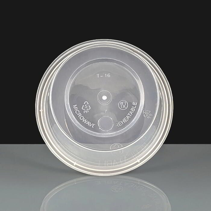 T16 Clear Round Plastic container and lid