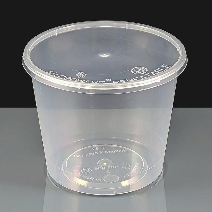 T30 Clear Round Plastic container and lid