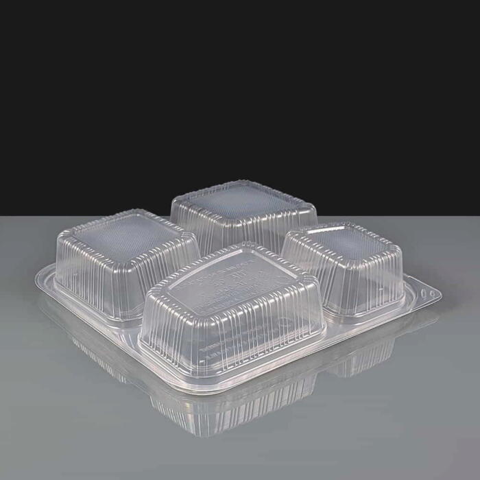 Clear 4 Compartment Take Away Plastic Container and Lid