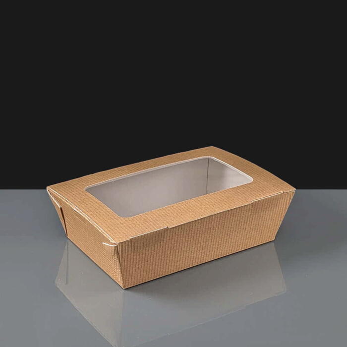 Huhtamaki Large Brown Windowed Food To Go Boxes 48oz