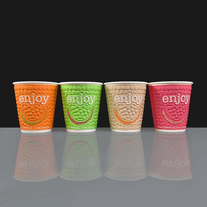 Huhtamaki 9oz ENJOY Embossed Insulated Paper Coffee Cup